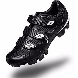 CyclingDeal Mountain Bicycle Bike Men's MTB Cycling Shoes Black Compatible with Shimano SPD and CrankBrothers Cleats | Size 46