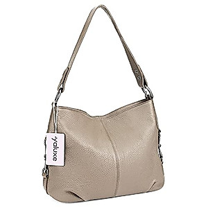 YALUXE Genuine Leather Shoulder Bag Stylish Womens Crossbody Travel Top-Handle Mothers Day Gifts