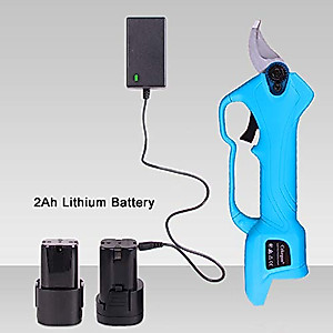 Cekegon 1 Inch Electric Pruner Shear with Long Reach Pruner, 2 x 2Ah batteries, 16.8V, Professional Cordless Electric Pruning Shears Secateurs