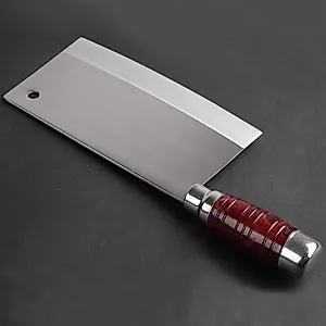 KOFERY 7-Inch Blade Handmade Forged Kitchen Knife Chef's Meat Cleaver Butcher Knife Vegetable Cutter with Mahogany Wood Handle