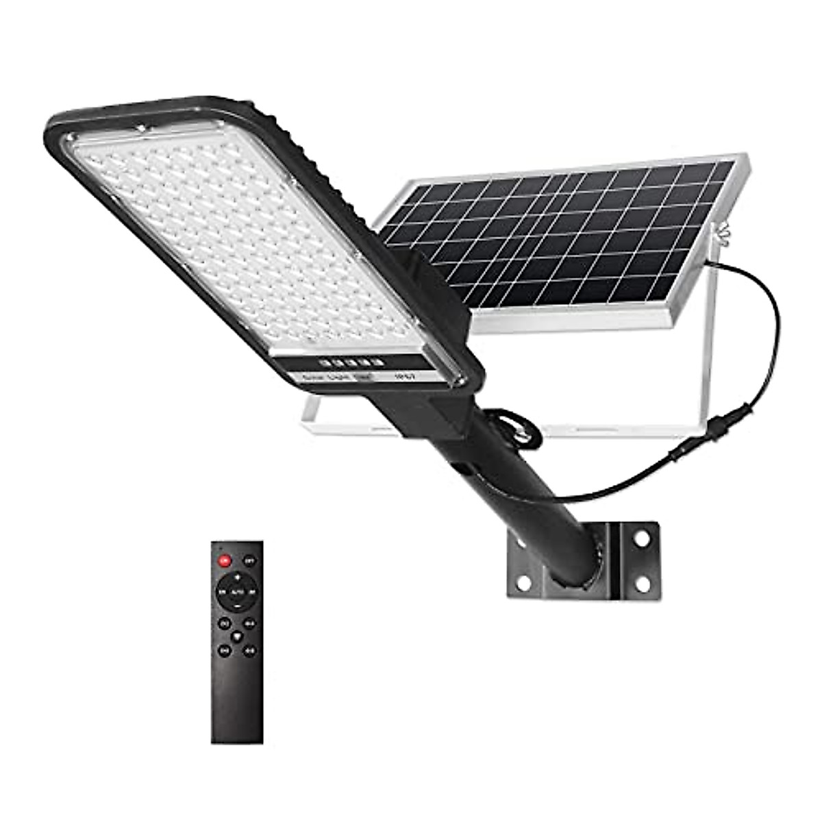NIORSUN 100W Solar Street Lights Outdoor, LED Security Flood Light Motion Sensor Dusk to Dawn IP67 Waterproof with Remote Control for Garden, Basketball Court, Garage, Parking Lot