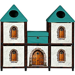OneSpace 1 Recycled Paper Fantasy Fort Kids Storage Unit, Green and Brown