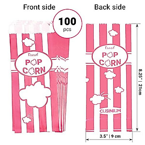 [100-pcs] 1 oz Royal Blue Popcorn Bags + [100-pcs] 1 oz Pink Paper Popcorn Bags - Customizable - Bundle
