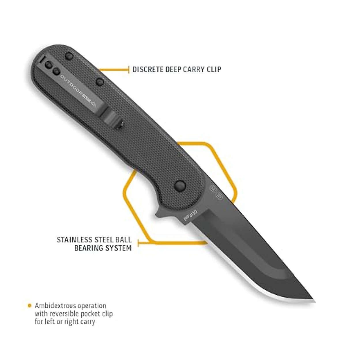OUTDOOR EDGE RAZOR VX3 | Replaceable Blade EDC Flipper Folding Pocket Knife | 3" Blade, Ball Bearings, Black G-10 Stainless Steel Handle, Reversible Pocket Clip | Outdoor, Camping, Survival, Utility