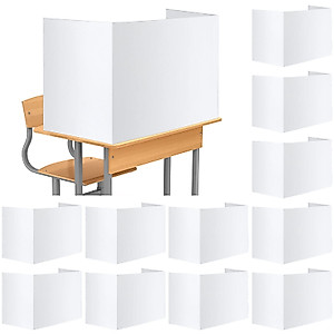 36 Pieces Desk Divider for Student Desks Reduces Distractions Plastic Guard White Classroom Privacy Folders Trifold Desk Divider for School Teacher Student Test Home Supplies
