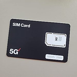 Verizon Wireless 5G & 4G LTE SIM Card Triple Cut All 3 Sizes (3-in-1), Nano/Micro/Standard Sizes (4FF / 3FF / 2FF) (BULKSIM5G-SA-A) Complete with SimBros Simkey Bundle. (1)