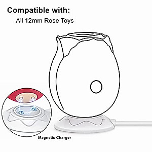 Rose Toy Charger - USB Magnetic Fast Charging Cable Standing Base Dock Station for Sex Vibrator Rose Toy Massager, 2-Pack