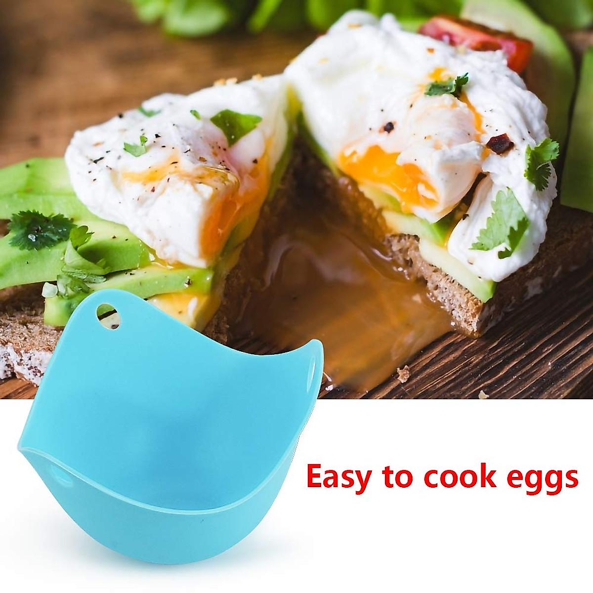 Winkeyes 4pcs Silicone Egg Poacher Cups Poach Pods Work with Egg Poacher Pan, Cookware, Boiler Steamer, Microwave