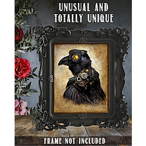 Steampunk Raven - 11x14 Unframed Wall Art Print - Makes a Perfect Home Conversational Piece and Gift