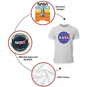 BROOKLYN VERTICAL Officially Approved NASA Product 4-Pack Boys Short Sleeve Crew Neck T-Shirt with Chest Print