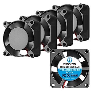 WINSINN DC 25mm Fan 5V 2510 Hydraulic Bearing Brushless Cooling 25mmx10mm 2PIN (Pack of 5Pcs)
