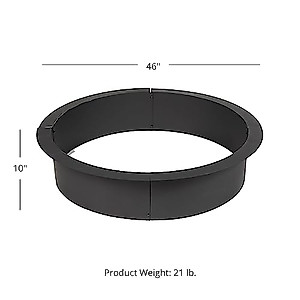 Ash & Ember 46" Outside Dia Steel Fire Pit Liner x 41" Inside - 4 Panel Liner 1.5mm thick Steel, DIY Above or In-Ground Outdoor Fire Pit, High temperature Finish, Portable Wood Burning Fire Ring