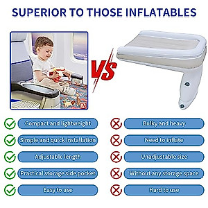 SMEKLYN Toddler Airplane Travel Bed, Airplane Seat Extender Footrest for Kids, Portable Baby Travel Essentials for Flying, Kids Foot Leg Rest Hammock Cot for Flights