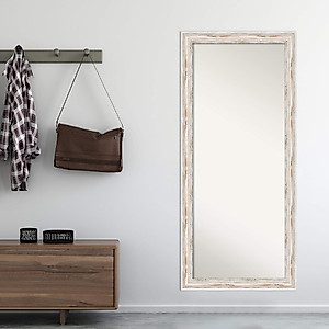 Amanti Art Full Length Mirror | Solid Wood Full Body Mirror | Alexandria White Wash Mirror Full Length | Floor Length Mirror 29.12 x 65.12"