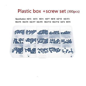 YINGJUN-DRESS Tap Bolts M2,M2.5,M3 Screws 300pcs Laptop Notebook Computer Screws Replacement Kit Alloy Steel Screws Screws (Color : Plastic Box and scre)
