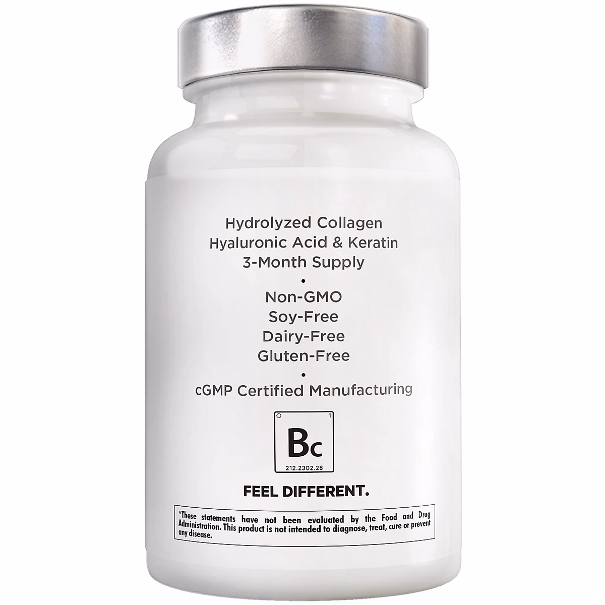 Amen Biotin Collagen Vitamins+ 10,000 mcg Biotin Supplement - Hydrolyzed Collagen, Vitamins C & E, Folate, Hyaluronic Acid, Keratin, MSM, Saw Palmetto - 3-Month Supply - Non-GMO - 90 Capsules