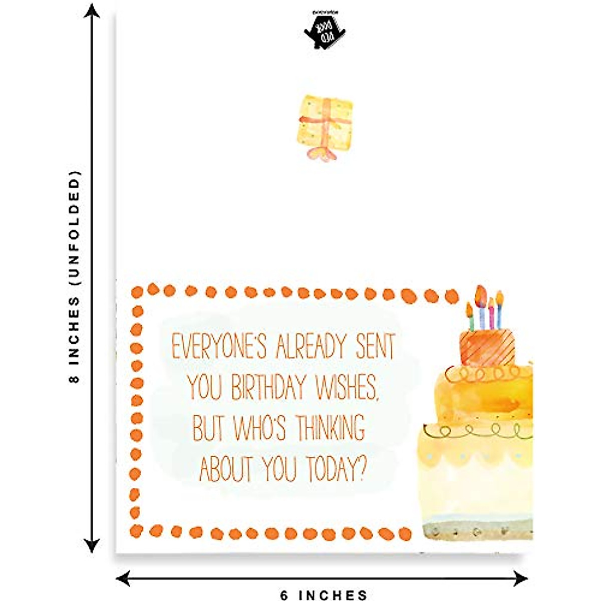 Red Door Inspirations Funny Belated Happy Birthday Card, 25 cards and envelopes (Belated Birthday - Humorous)