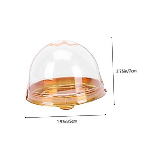 OATIPHO Chocolate Muffins 50 Sets Box Baking Box Dessert Containers Plastic Cake Stand Mini Cookies Moon Cake Package Cake Box Crafted Pastry Boxes Puff Boxes Mini Cake Dome Golden