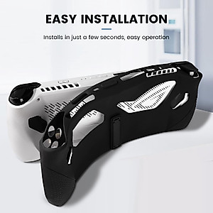 OPTOSLON Silicone Case with Kickstand Compitable with ASUS ROG Ally Gaming Handheld, Protective Cover Skin Shock-Absorption and Anti-Scratch with 2 Thumb Grips