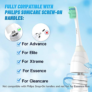 Replacement Heads for Philips Sonicare Toothbrush E-Series, Perfectly Compatible with Phillips Sonic Care Screw-on Toothbrushes, 6 Pack