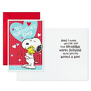 Hallmark Peanuts Valentines Day Cards Pack, Snoopy and Woodstock (10 Valentine's Day Cards with Envelopes)