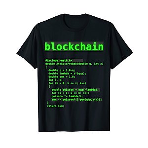 Blockchain Technology Tshirt Bitcoin Cryptocurrency Code Tee