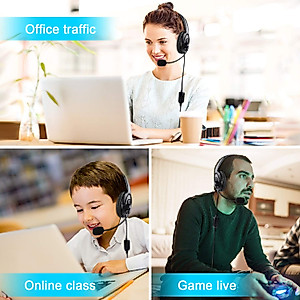 PS5 PS4 Unilateral Headset, 3.5mm Wired Online Gaming One Ear Headphone with Microphone for Playstation 5 4, PS4 Pro PS4 Slim Controller, Nintendo Switch, Laptop, Smartphone, Office Business