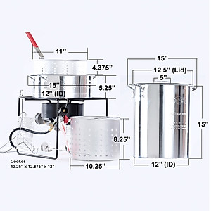 King Kooker Turkey Fryer Outdoor Deep Frying & Boiling Package Silver Extra Large