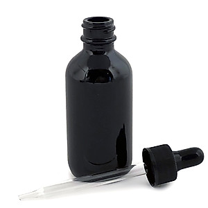 Vivaplex, 12, Black, 2 oz Glass Bottles, With Glass Eye Droppers