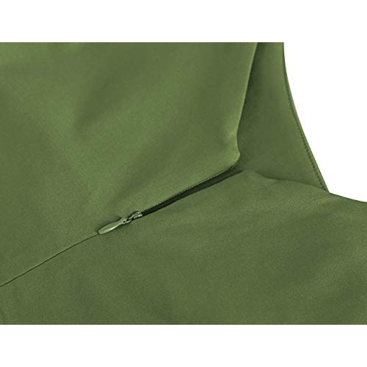 MUXXN Ladies Classic V Neck Sleeveless Midi Ruched Bridesmaid Prom Pencil Dress for Women Olive Green L