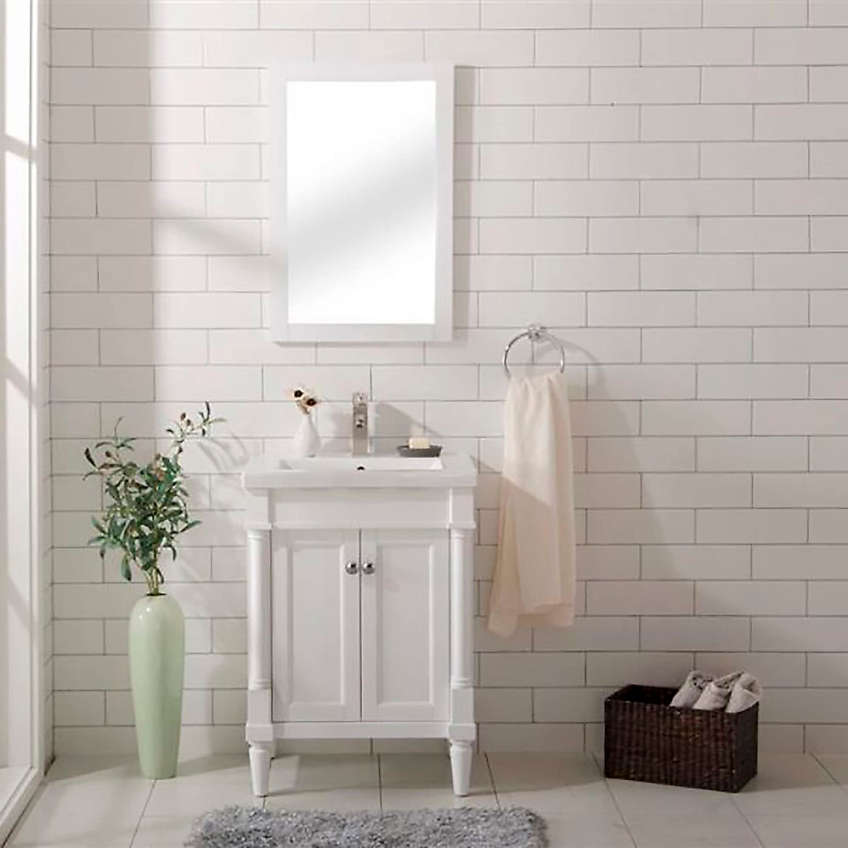 Legion Furniture Indoor Home Decorative Bathroom/Washroom/Kitchen 24" White Sink Vanity