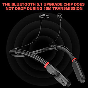 Nepartak Bluetooth Headphones Neckband, Long Battery Life,100 Hours Playtime,IPX5 Waterproof, Bluetooth Wireless Sport Headphones,Bluetooth Neckband Running Headset with Microphone