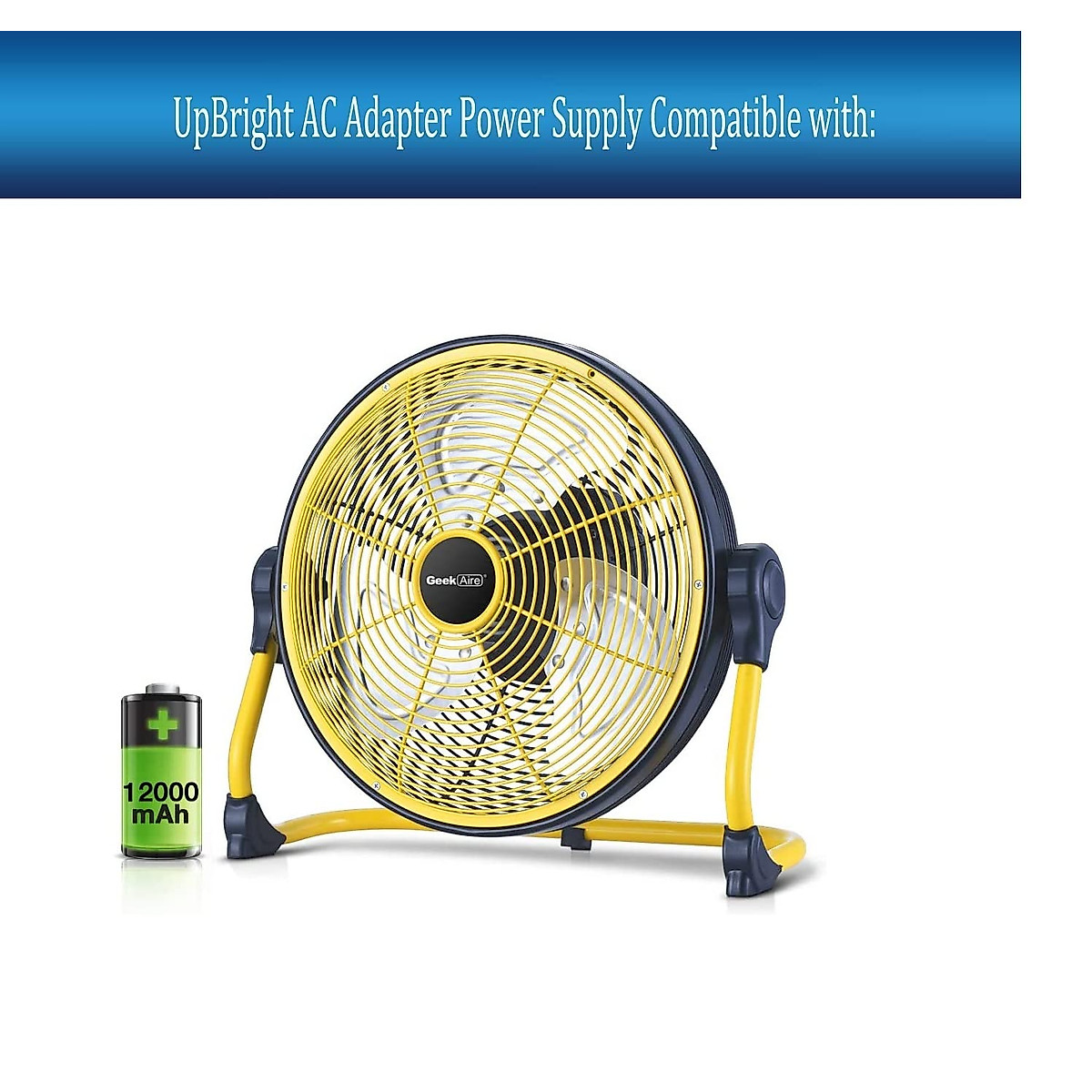UpBright 24V AC/DC Adapter Compatible with Geek Aire CF1 CF1SE Rechargeable Outdoor High Velocity Floor Fan 12'' Portable 12000mAh Battery Operated CF-1 ACT-240150 TP04-240150U 24VDC 1A Power Charger