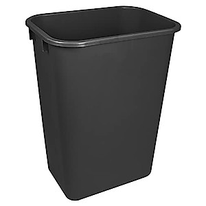 Storex Large 10.25 Gallon Trash Bin – Plastic Garbage and Waste Bin for Office and Home, 15 x 11 x 20.75 Inches, Obsidian, 4-Pack (00700A04C)