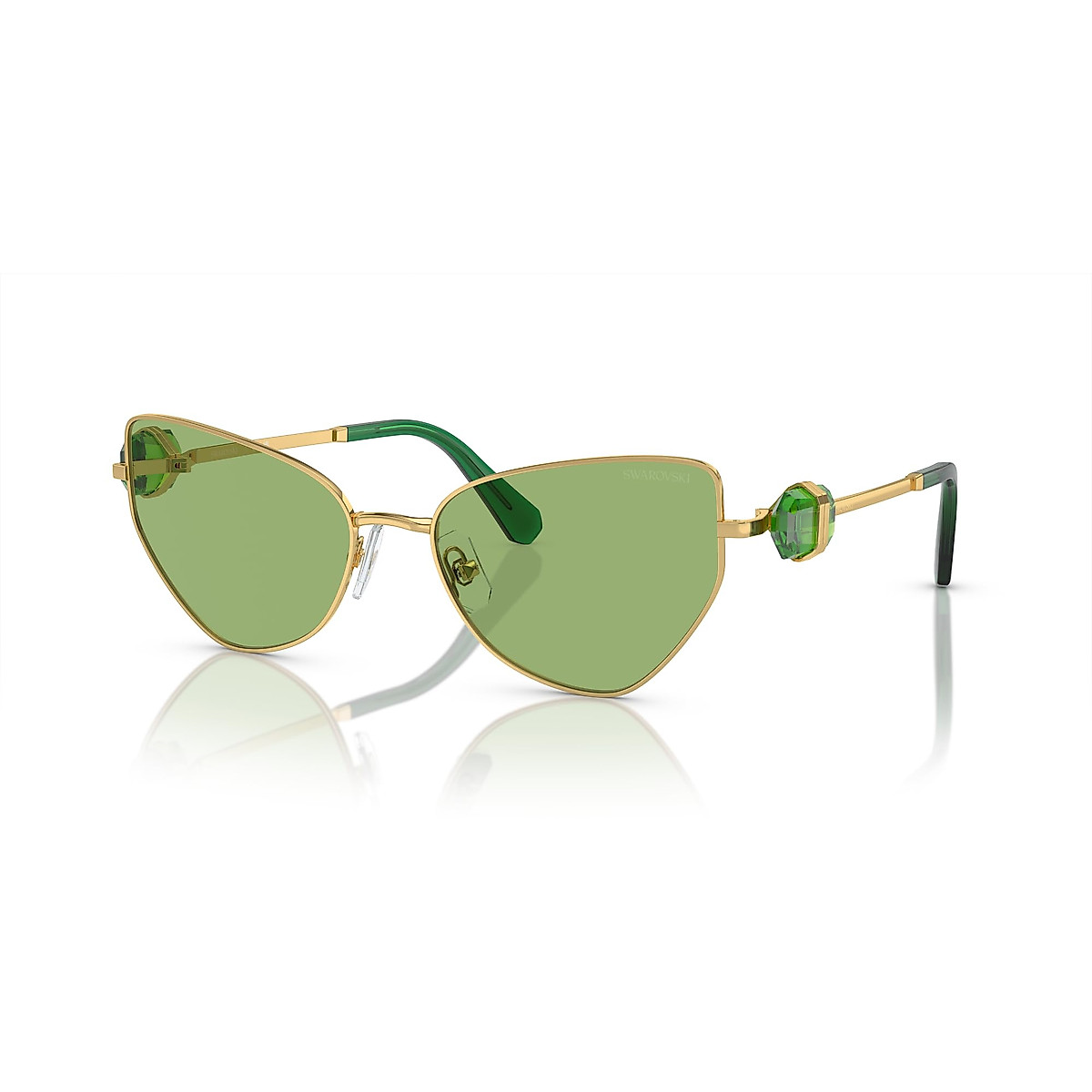 SWAROVSKI SK7003 Sunglasses, Gold/Dark Green, 57 mm