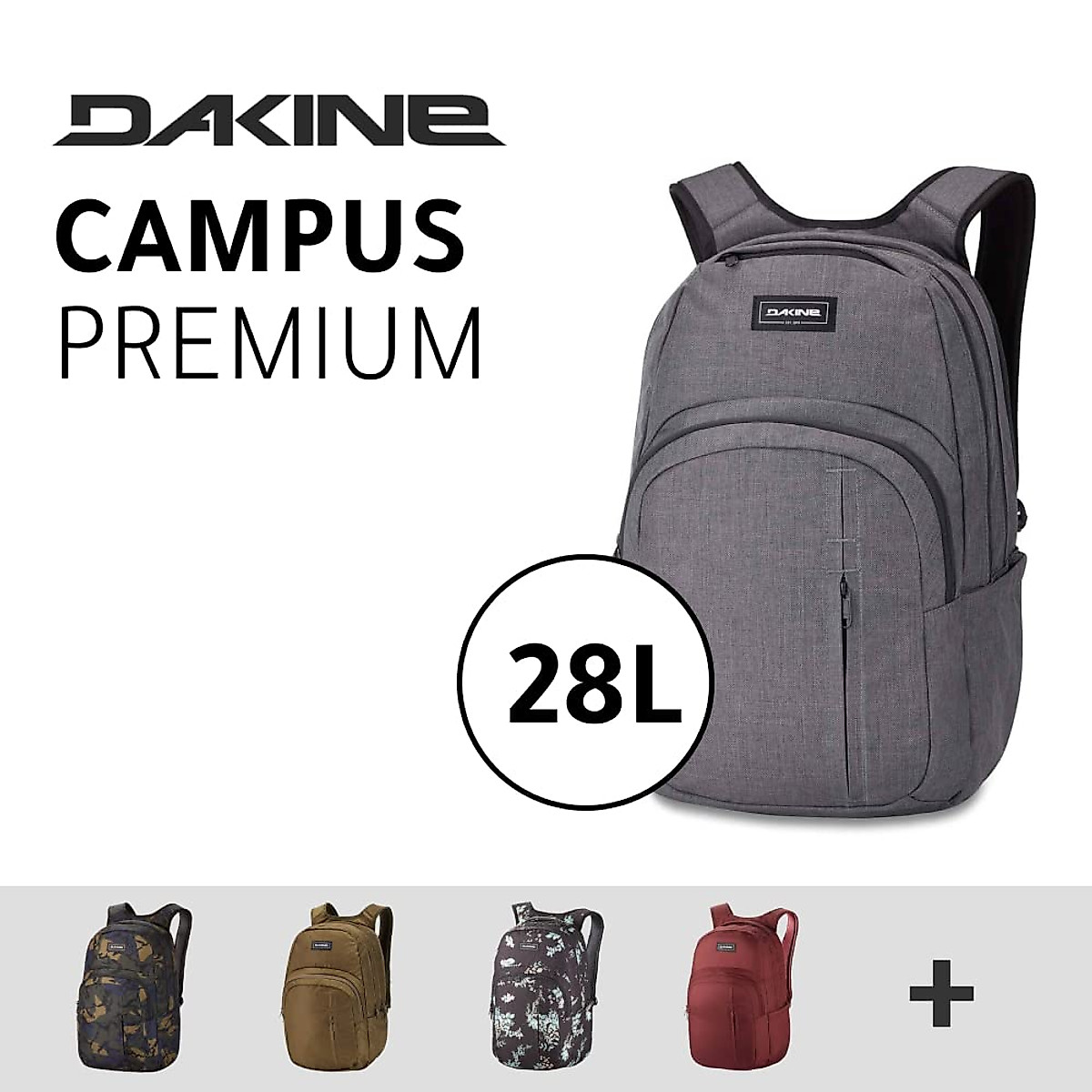 Dakine Unisex Campus Premium Backpack, Greyscale, 28L