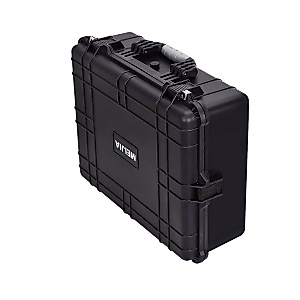 MEIJIA Portable IP67 Waterproof Protective Hard Case,Camera Case With Customizable Fit Foam Insert, Elegant Black, 24.25"X19.43"X8.68"