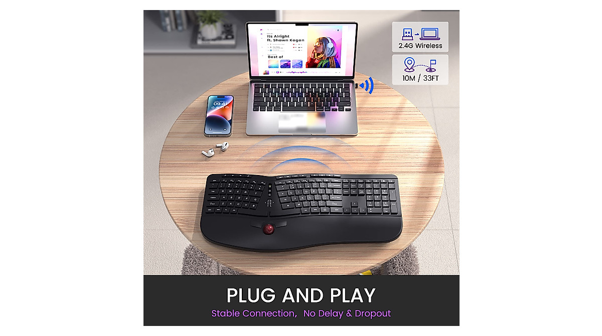 Ergonomic Keyboard And Trackball Combo Ultimate Comfort