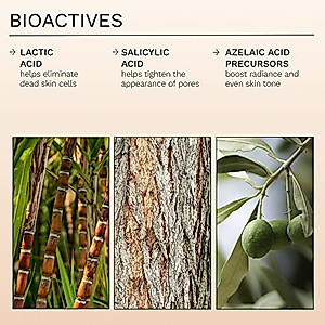 REN Clean Skincare AHA BHA Liquid Exfoliant Tonic for Face - Salicylic & Lactic Acid Exfoliator with Azelaic Acid Precursors, Radiance Exfoliating Toner