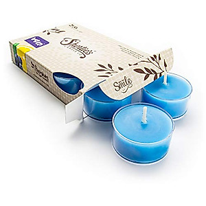 Lemon Blueberry Twist Premium Tealight Candles - Highly Scented with Essential & Natural Oils - 6 Blue Tea Lights - Beautiful Candlelight - Made in The USA - Fruit & Berry Collection