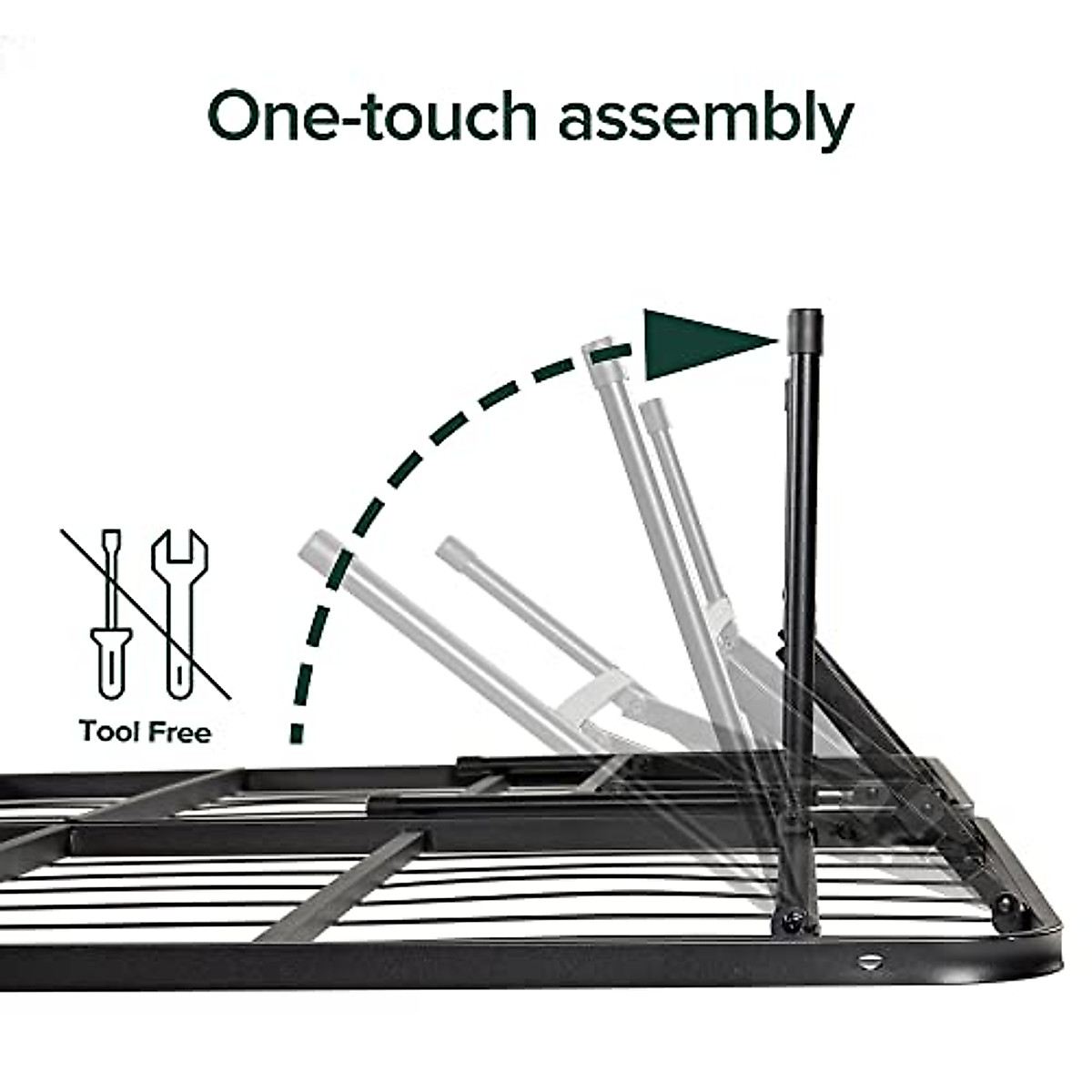 ZINUS SmartBase Tool-Free Assembly Mattress Foundation / 14 Inch Metal Platform Bed Frame / No Box Spring Needed / Sturdy Steel Frame / Underbed Storage, Full,Black