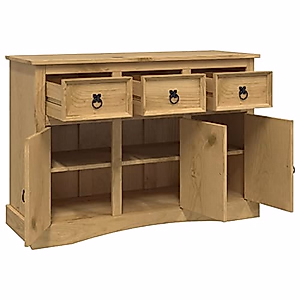 vidaXL Sideboard Storage Kitchen Cabinet Buffet Bar Wine Cabinet Console Table for Dining Living Room Cupboard Solid Mexican Pinewood Corona Range