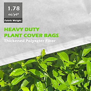 Plant Covers Frost Protection Bag Large Size Winter Drawstring Plant Covers Winter Reusable Plants Jacket for Fruit Tree Shrub Potted Plants (2 Pack 39.4"x39.4")