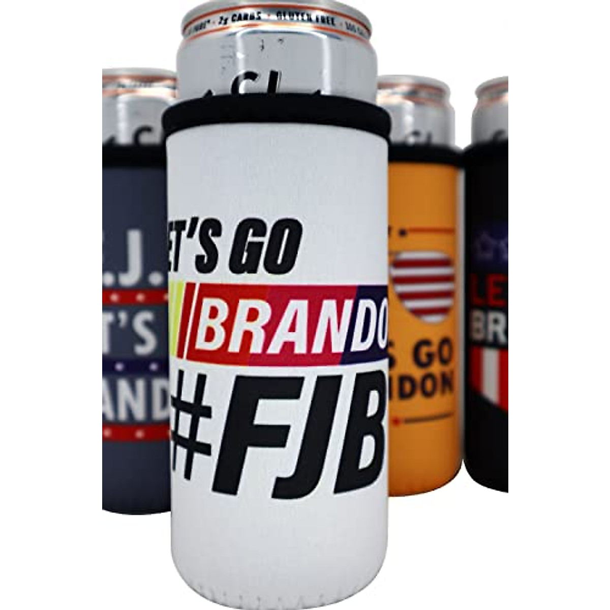 Let's Go Brandon Republican Gifts - FJB Ferk Jer Berdin LGBFJB LGB Patriotic Libertarian Dad Birthday Gift, Fathers Day Funny Beer Gifts for Men Who Have Everything, 12 oz. Slim Can Insulator Sleeve