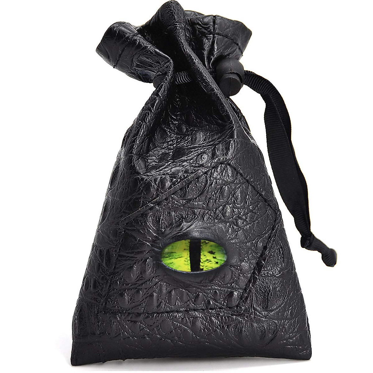 CZYY Drawstring Bag PU Leather Dice Pouch Perfect for RPG, D&D, Game (Green)
