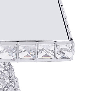 3pcs Crystal Cake Stand, Mirror Cake Tray Dessert Cupcake Pastry Candy Display Plate for Christmas Wedding Event Party Decoration (Silver)