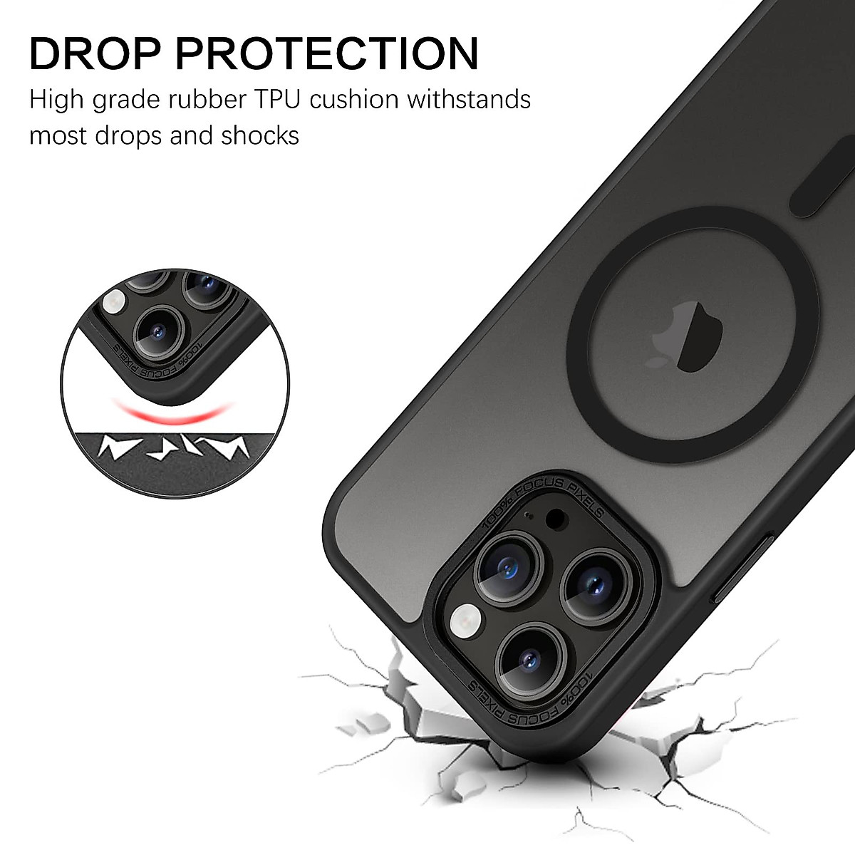 BENTOBEN for iPhone 13 Pro Max Case,[Compatible with MagSafe] iPhone 13 Pro Max Magnetic Phone Case Translucent Matte Shockproof Women Men Girl Protective Cover Case for iPhone 13 Pro Max 6.7",Black