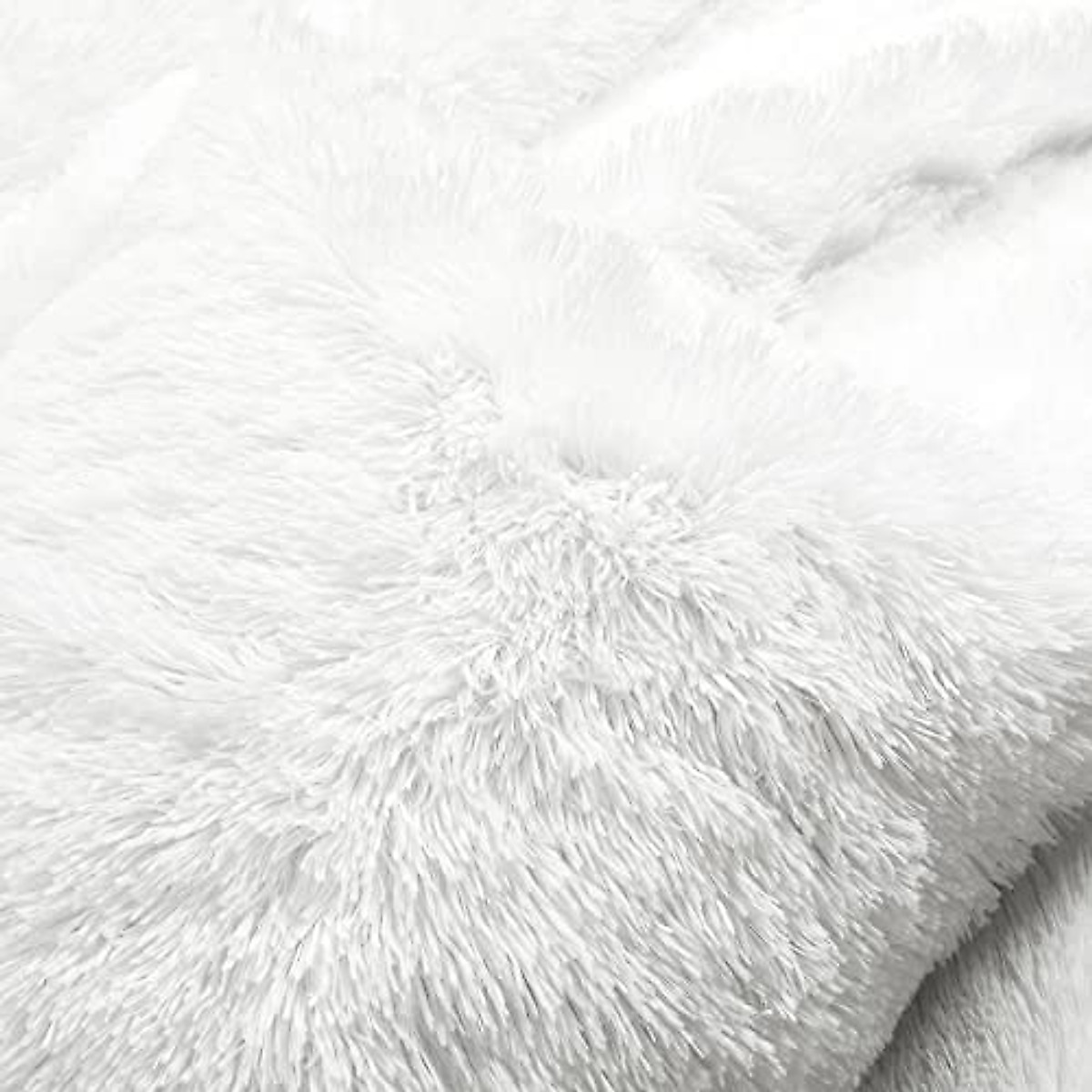 Lush Decor Emma Soft Fluffy Faux Fur Oversized Duvet Cover Set, Full/Queen, White - Warm Plush 3 Piece Bedding Set
