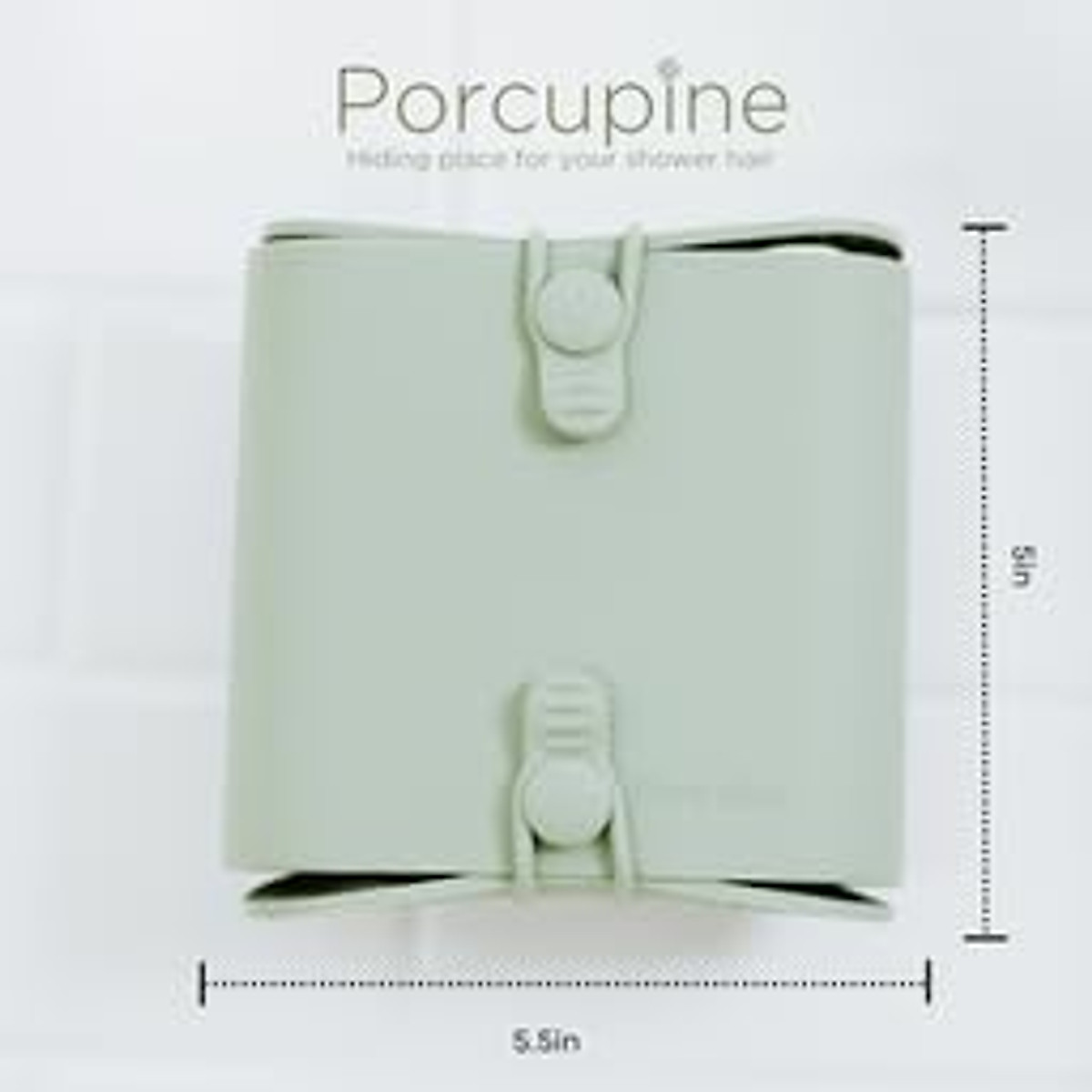 Porcupine Shower Wall Hair Catcher, Modern Silicone Design Collects & Conceals Wet Hair in Bathroom, Prevents Clogged Drains, Reusable, Removable, Easy to Clean, Heavy Duty Hanger Included (Cool Gray)