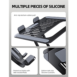 Lamicall Adjustable Laptop Stand, Laptop Stand for Desk, Portable Laptop Riser,Ergonomic Computer Notebook Stand Holder for MacBook Air Pro, Dell XPS, HP-Black